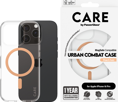 CARE. by PZG Flagship Case Urban Combat w. MagSafe - Peachy - voor iPhone 16 Pro | CPZ ...